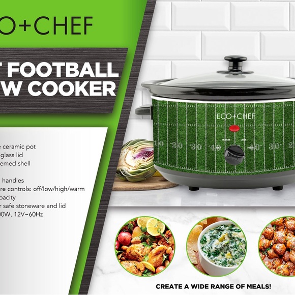 Ecco | Kitchen | New Ecco Chef 4 Quart Slow Cooker Football Themed ...